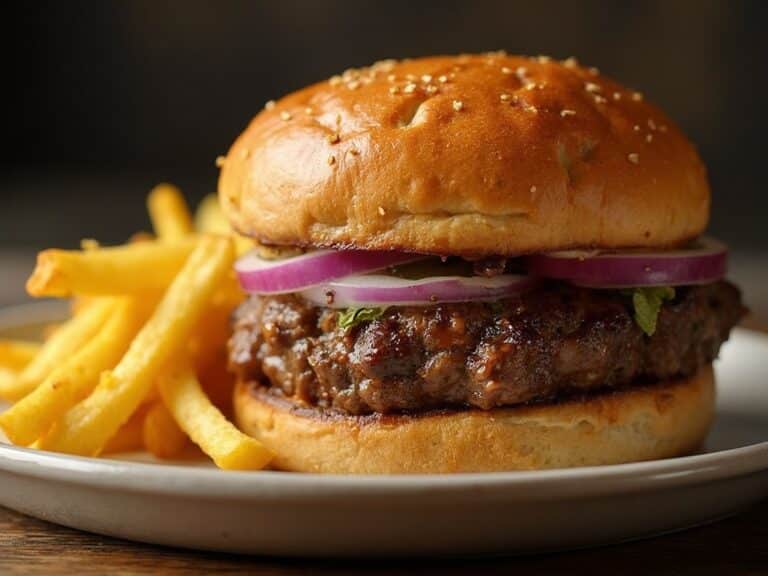 Beef Burgers With Caramelized Onions