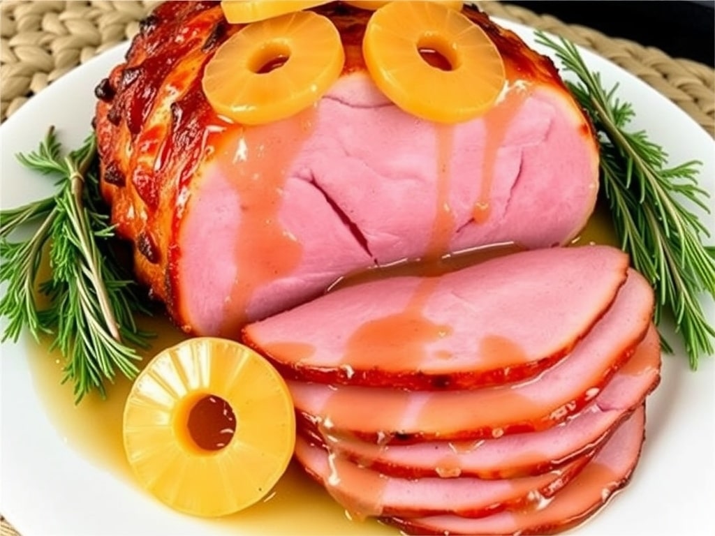 Sweet and Savoury Baked Ham with Pineapple Glaze