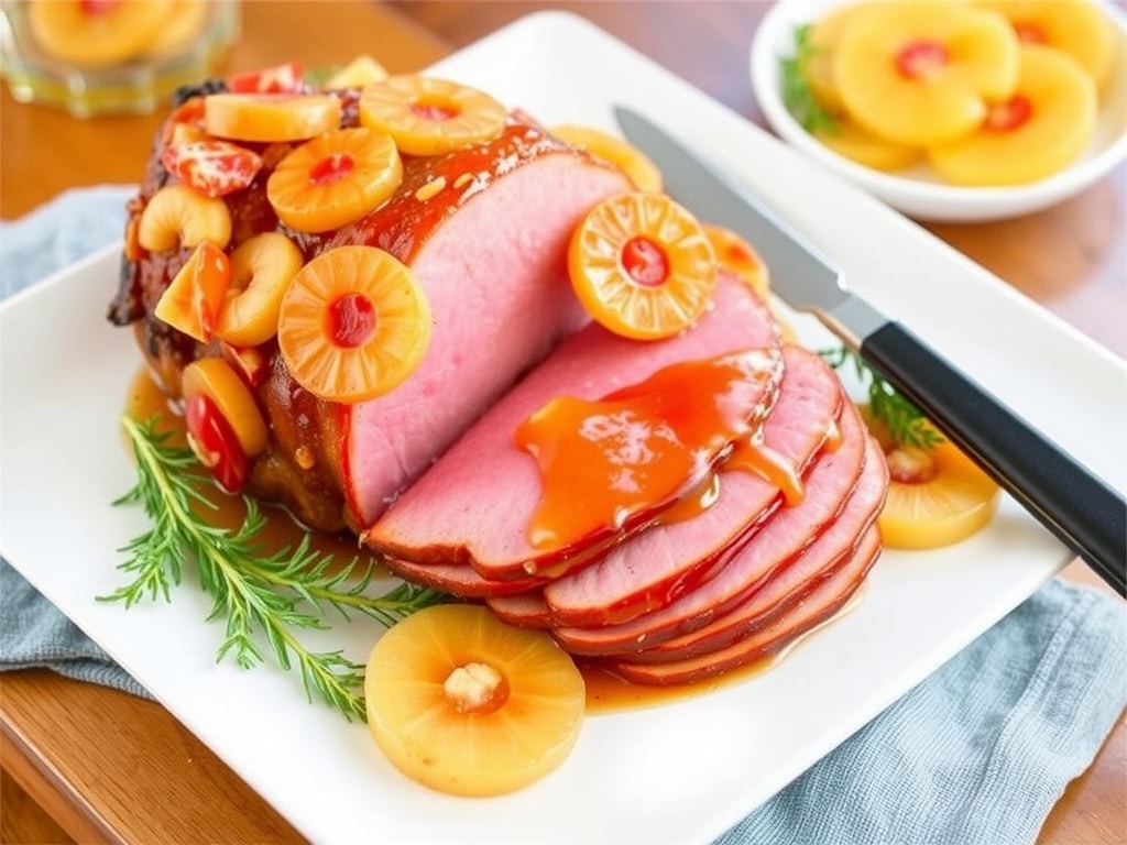 Sweet and Savoury Baked Ham with Pineapple Glaze
