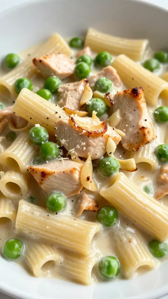 Creamy Chicken Pea Pasta in 30 Minutes Flat